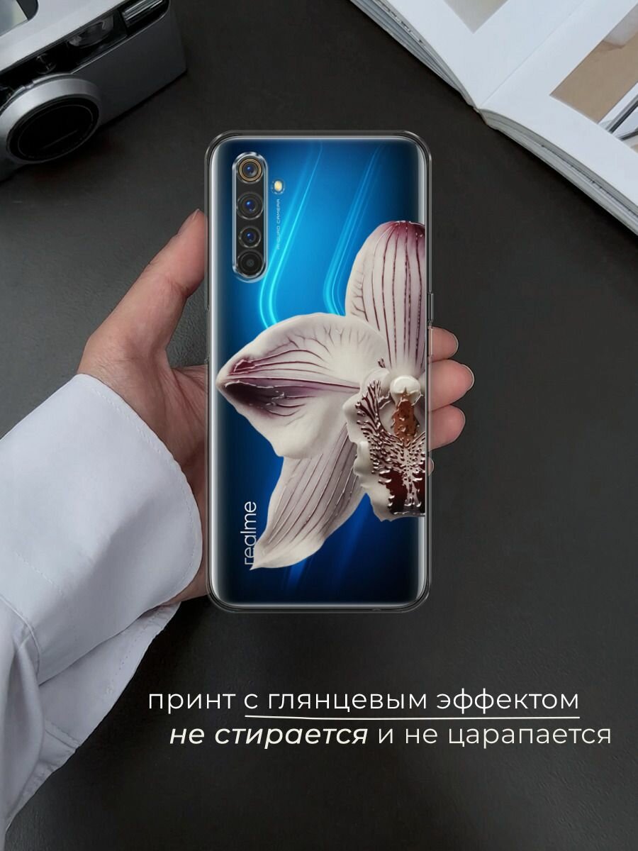 Чехол на Realme 6 Pro / Реалми 6 Про с принтом Белая орхидея — фото 1