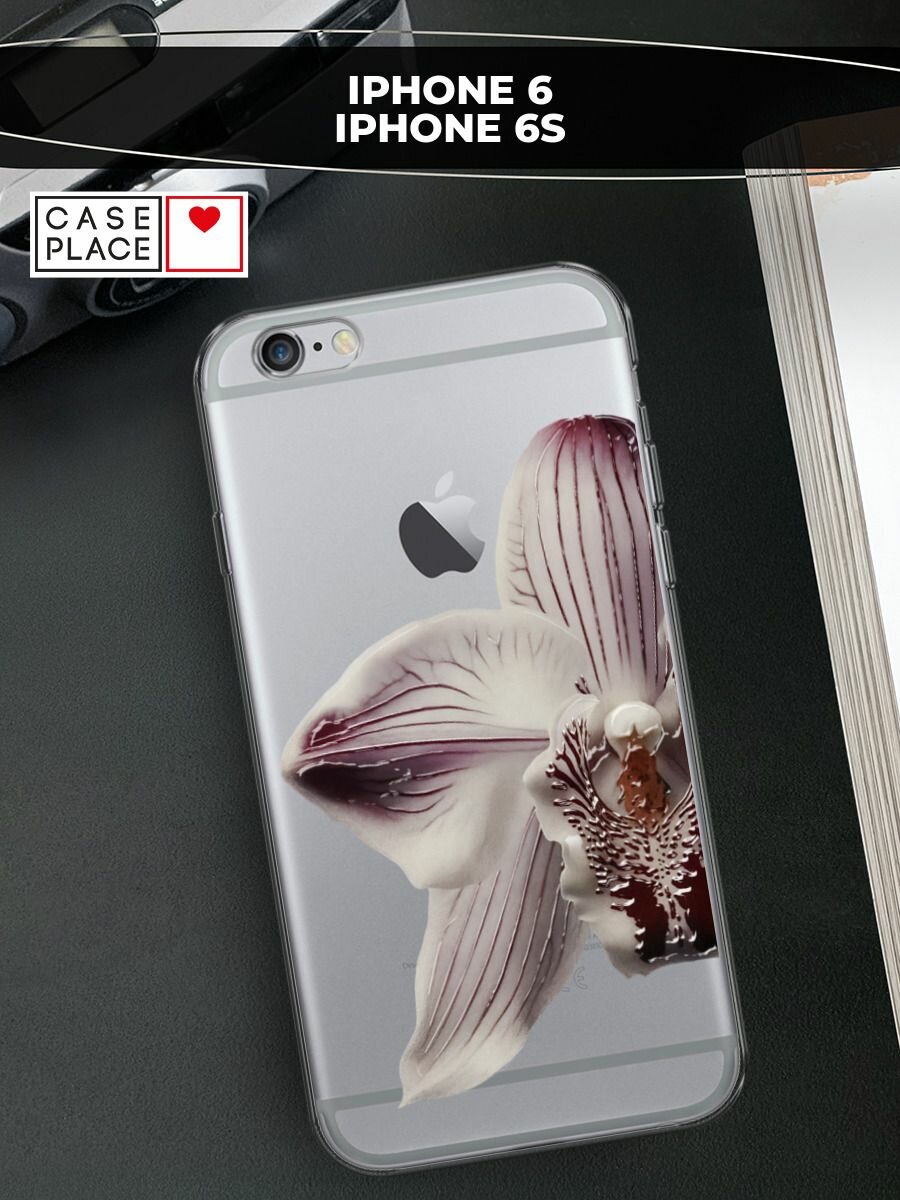 Силиконовый чехол на Apple iPhone 6 / Айфон 6 с принтом Белая орхидея