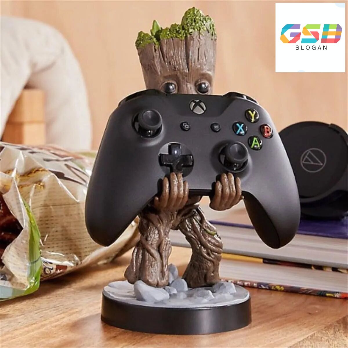 Фигурка-держатель Стоящий Groot, для геймпада/смартфона, пластик, зеленая