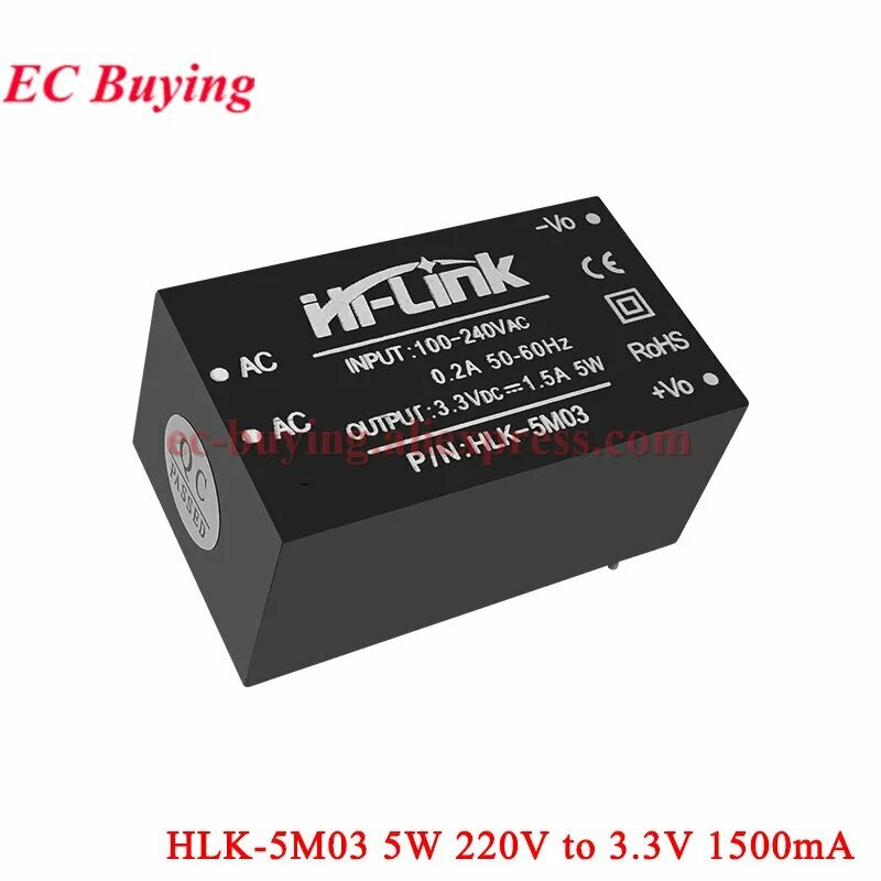 Мини-модуль питания Hi-Link HLK-5M 2pcs, 5M03 3.3V 1.5A 5W