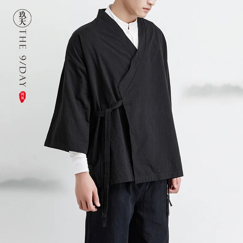 CEARPION мужской кардиган-кимоно хлопок полиэстер Черный, M, Cardigan Black