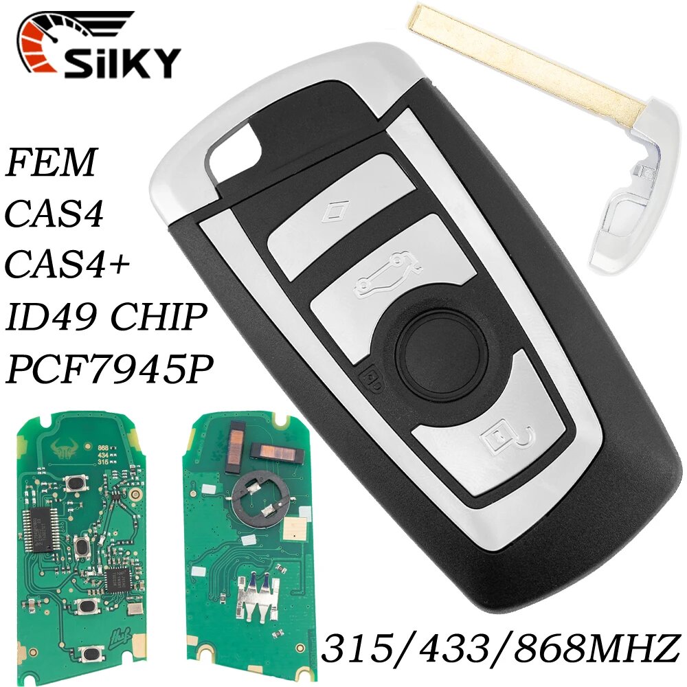 SilKY ID49 PCF7945P CAS4 CAS4+ FEM 315/433/868 МГц Бесконтактный автомобильный дистанционный ключ для BMW F Шасси 1 3 5 7 X1 X3 X4 X5 X6 M2 M3 3GT