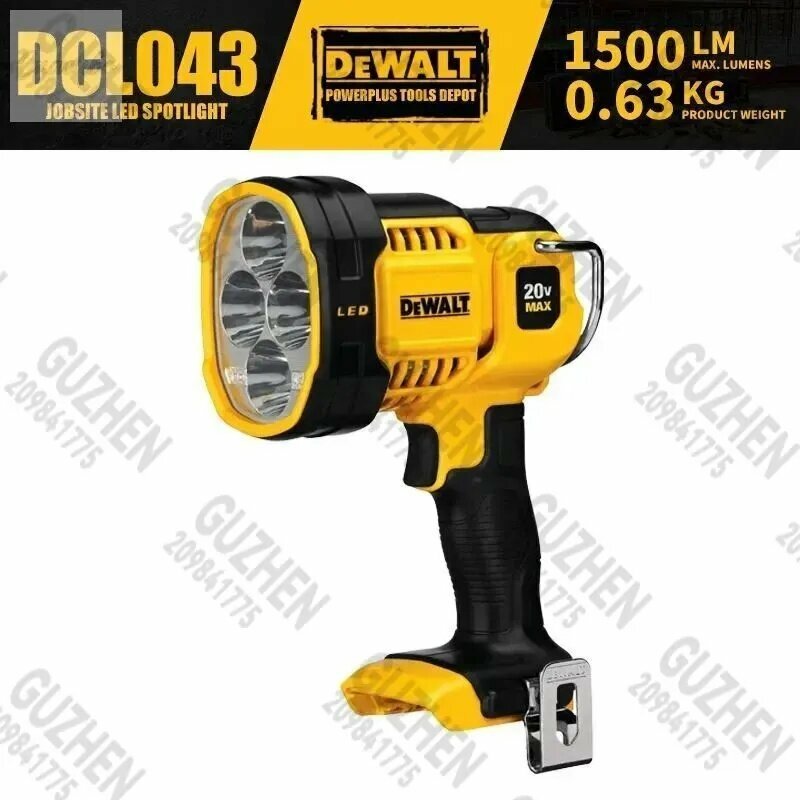 DEWALT DCL043 Светодиодный прожектор 20V 1500LM с поворотной головкой и крюком для стройплощадки