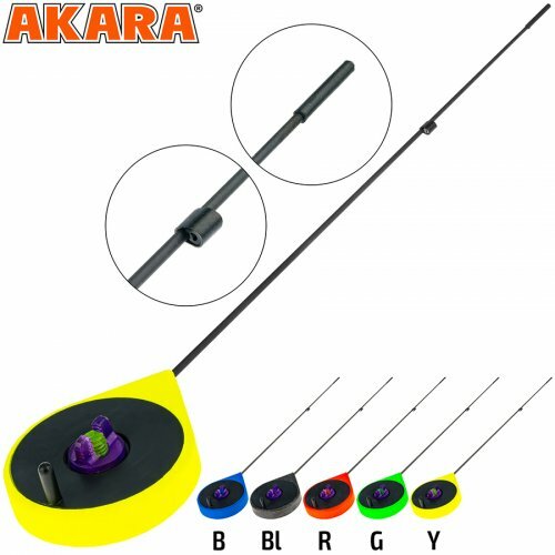Удочка зимняя Akara Ultra Sport Yellow (хлыст карбон) 26см, катушка d.48 мм.
