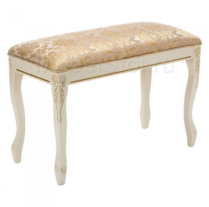 Банкетка Woodville Валентино Патина золото/Бежевый Размеры: Высота 510мм Глубина 350мм Ширина 740мм