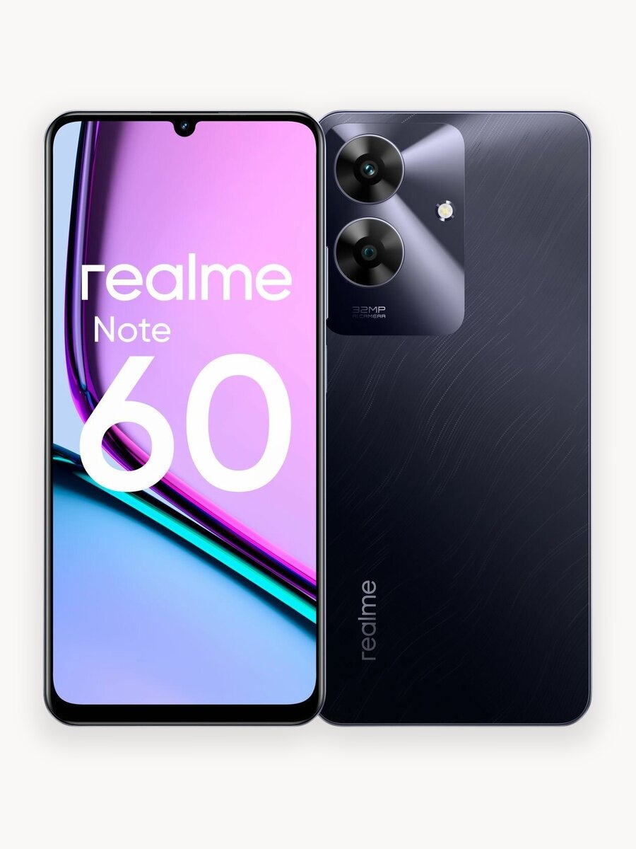 Смартфон realme Note 60 6/128 ГБ, RMX3933, Полуночный черный