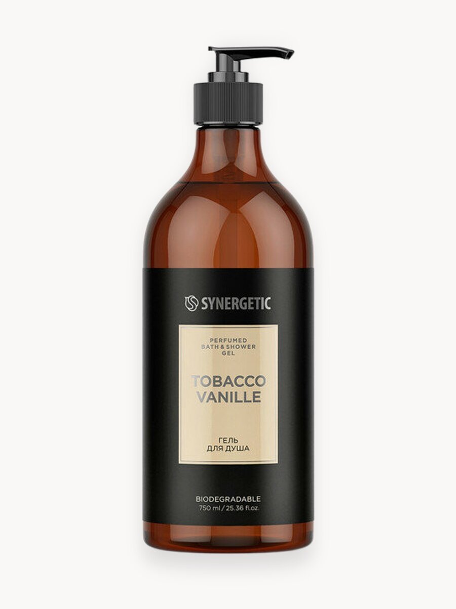Парфюмированный гель для душа SYNERGETIC tobacco-vanille/табак-ваниль, 750 мл