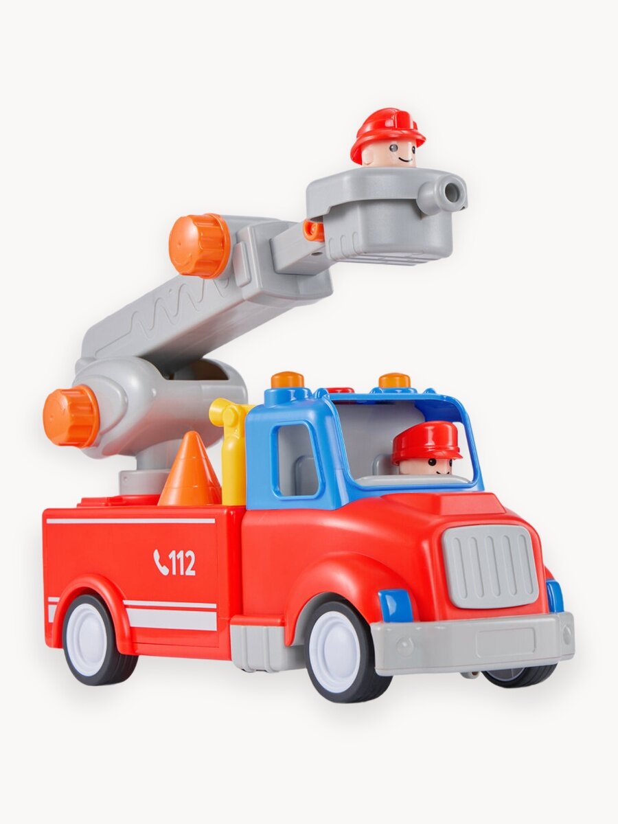 331944, Игрушка машинка Happy Baby FIRE CREW, пожарная машина, сортер, красная