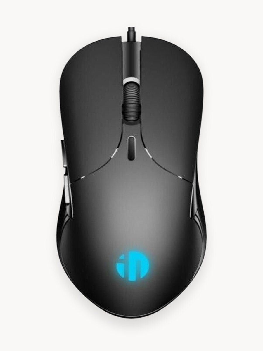 Игровая проводная бесшумная мышь INPHIС PB1P с подсветкой, 7200dpi, черный