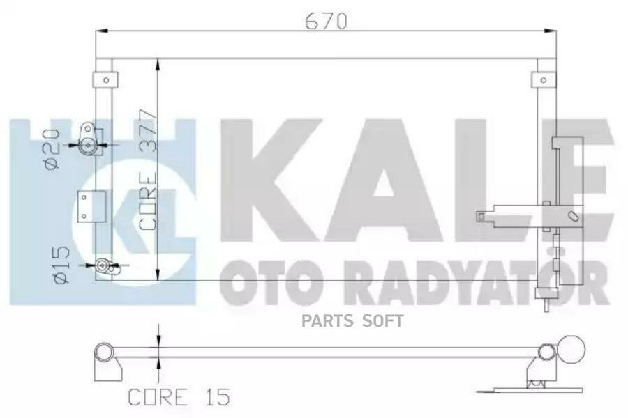 KALE 386900 Радиатор кондиционера для а/м Honda Civic 4D (06-) паяный ()