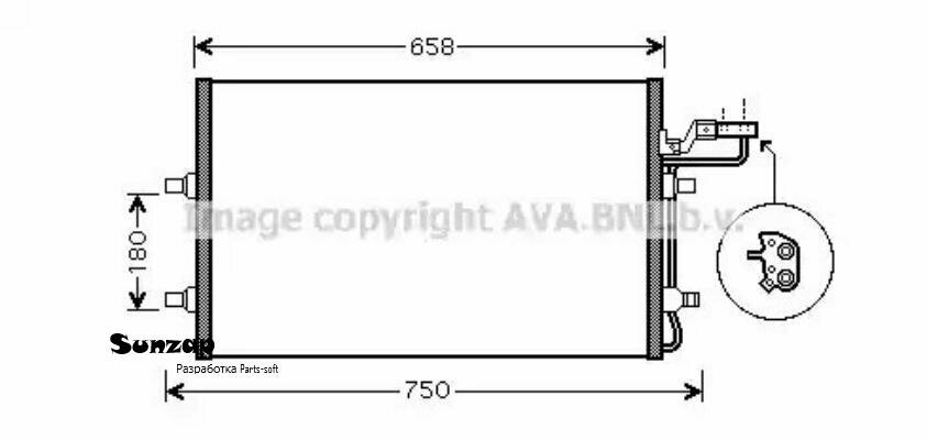 Радиатор кондиционера VOLVO C30 / S40 1.6 i 11/04- Ava арт. VO5140