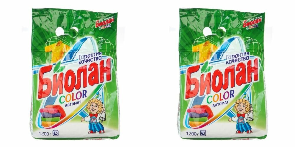 Биолан Стиральный порошок Color, автомат, 1200 г, 2 уп