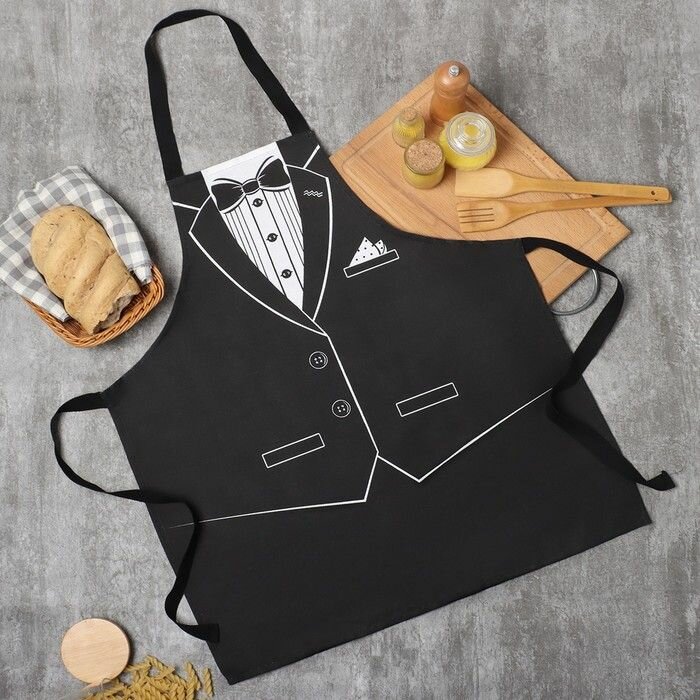 Фартук Доляна Джентльмен , 60 70 см, хлопок 100 %, рогожка