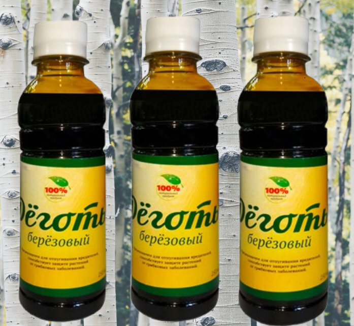 "Березовый деготь" для всех видов растений, 3 флакона по 250 мл