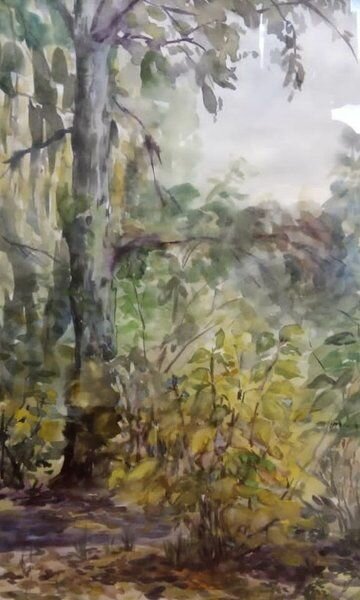 ART-Salon at Oktyabrskaya авторская картина "Сентябрь" 36х24см, бум, акварель; ручная работа;