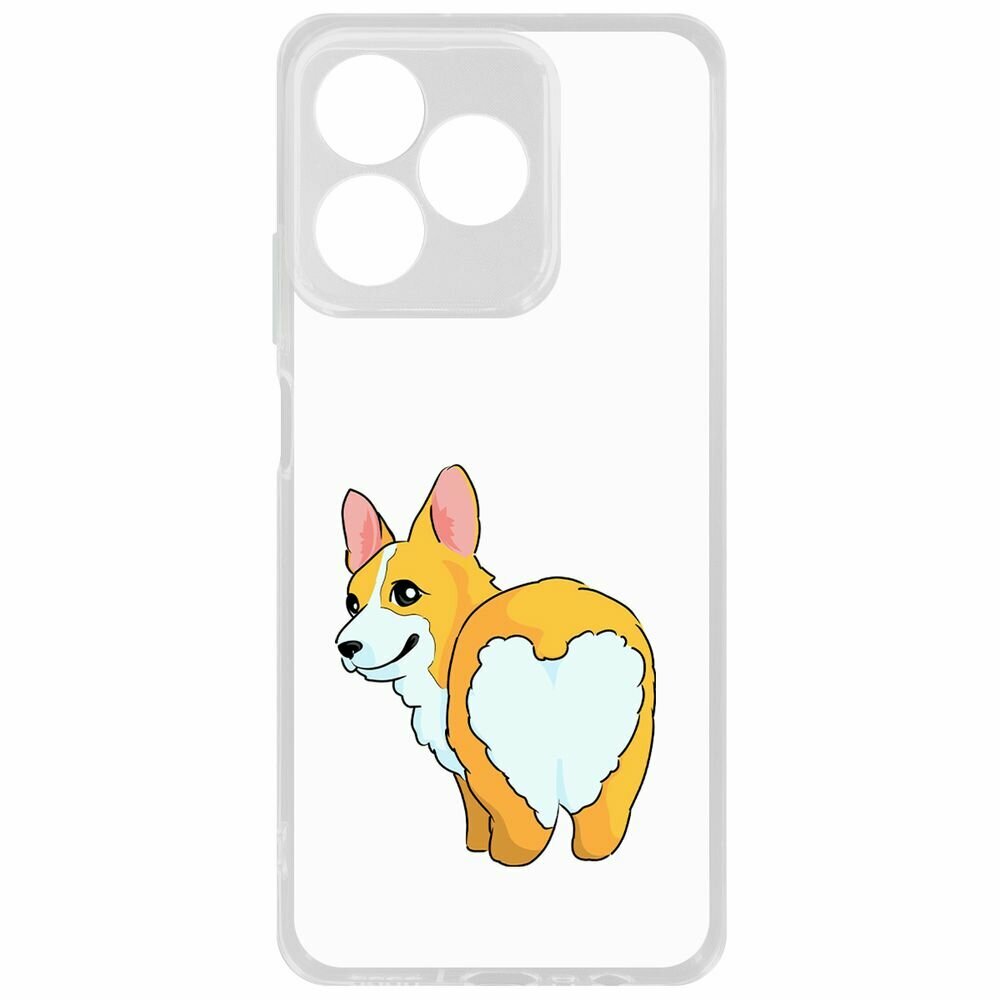 Чехол-накладка Krutoff Clear Case Рисованный корги вид 2 для Realme Note 50