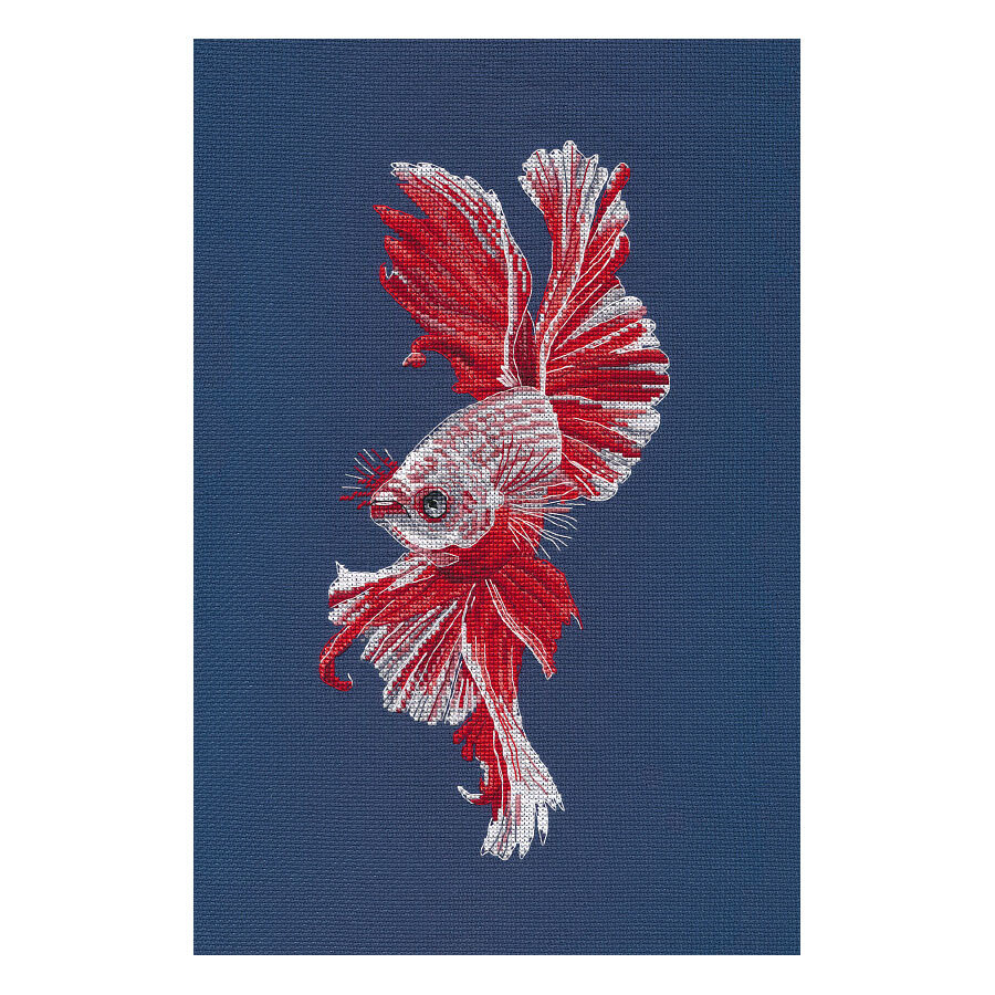 1597 Набор для вышивания крестом овен 'Рыбка Петушок' 13*27см