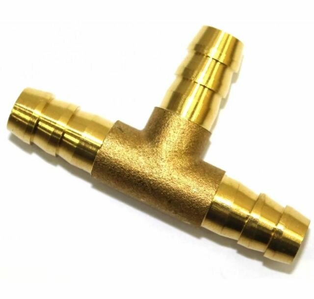 Тройной штуцер для шлангов 9 - 12 мм латунь 7704