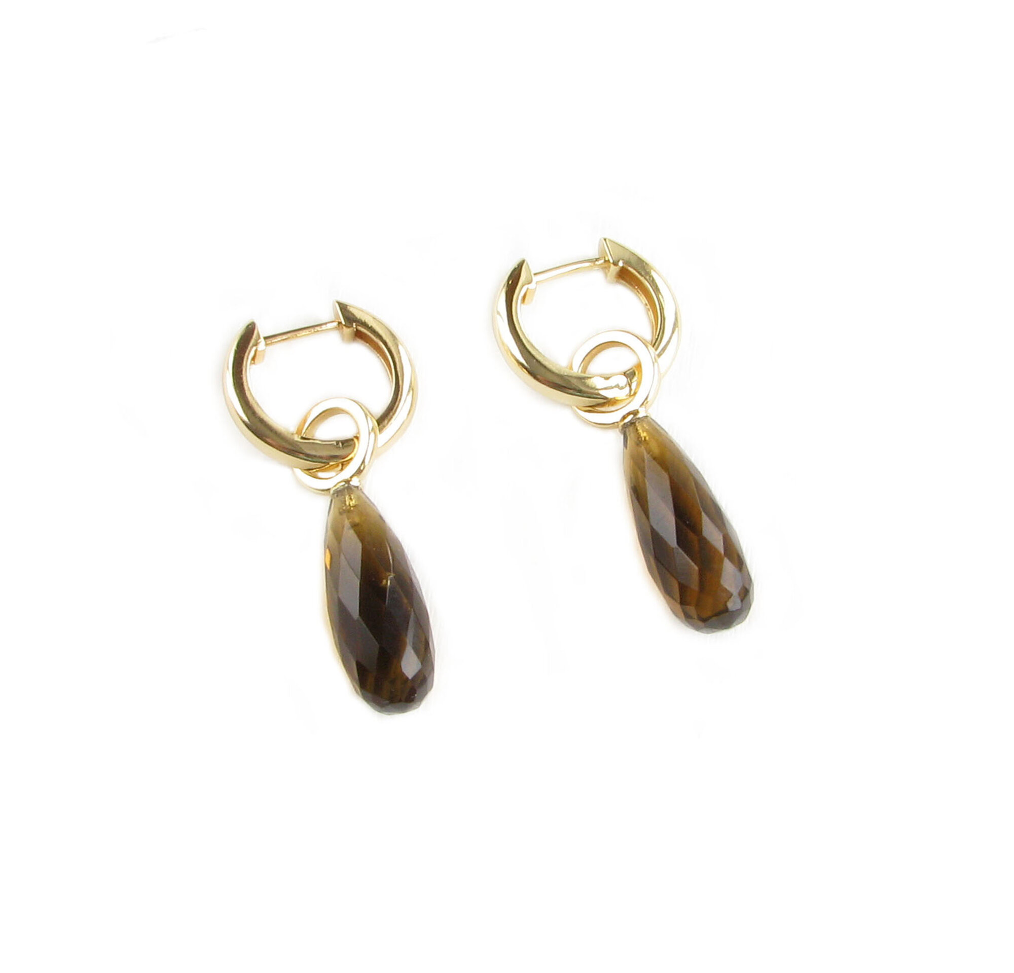 Серьги-трансформеры, раухтопаз