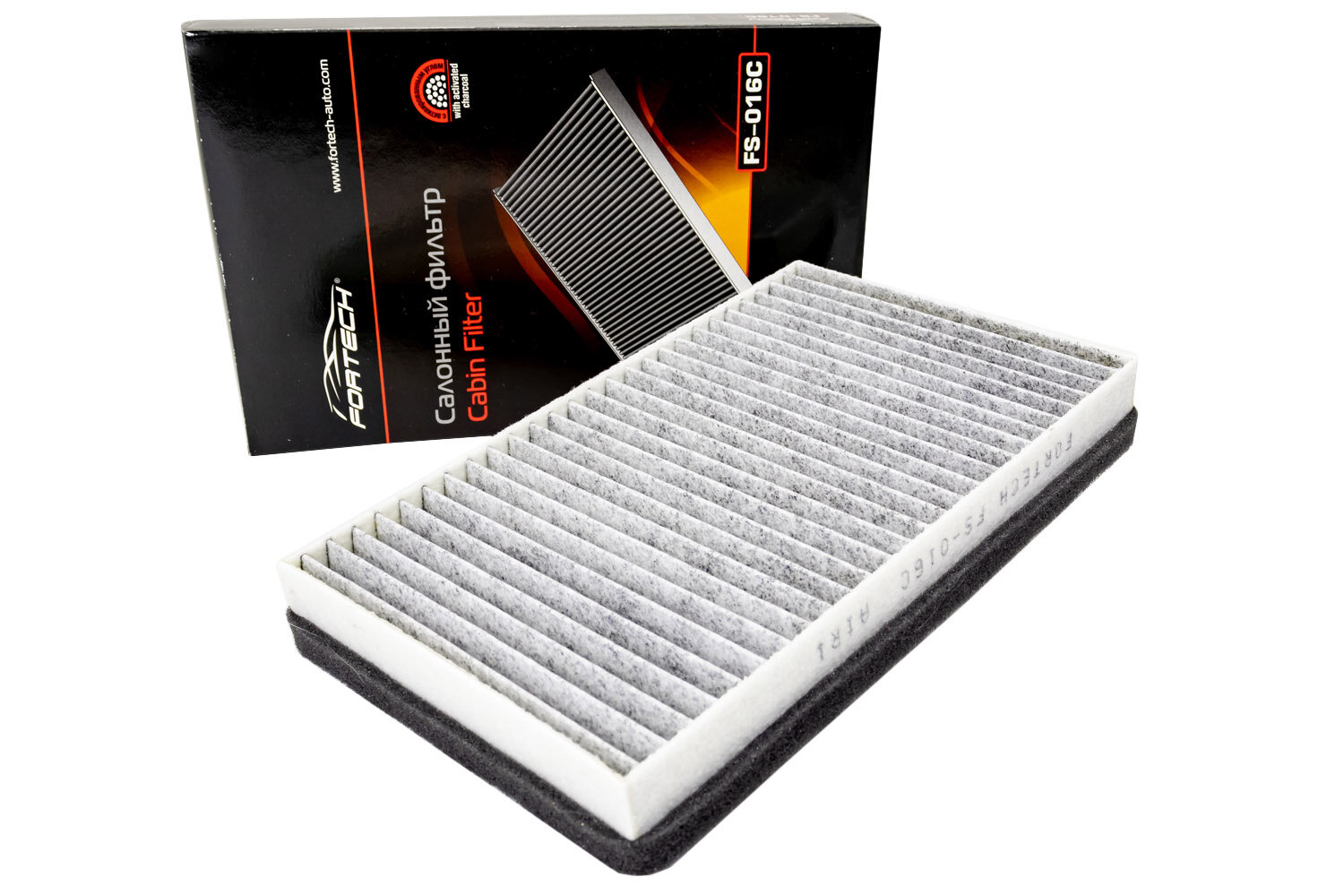 Фильтр салонный угольный FORTECH на Лада Калина, Калина 2, Гранта, Гранта FL, Нива Тревел, Шевроле Нива, Datsun