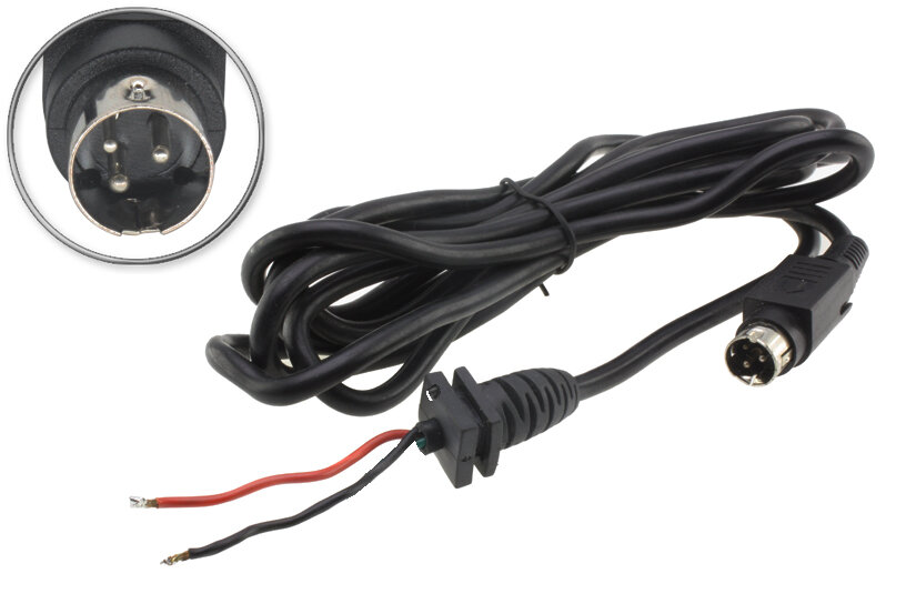 Кабель с разъемом Kycon 3pin (male) 0.75mm2 1.2m, два проводника, для блока питания, ЗУ принтеров с термопечатью и др