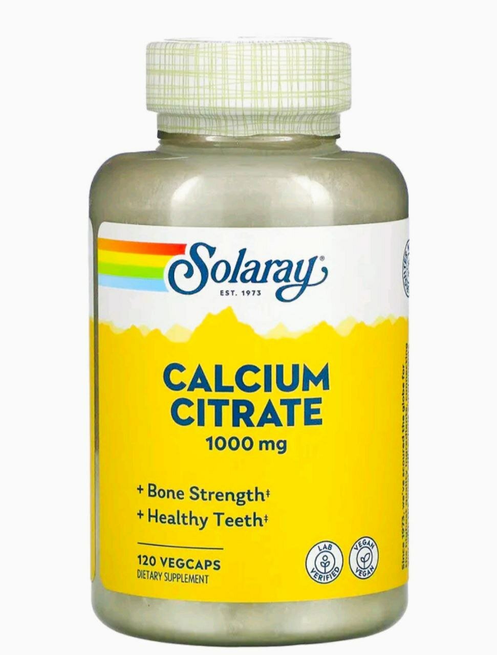 Кальций Solaray Calcium Citrate, 1000 мг, 120 капсул