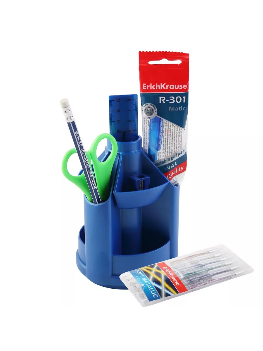 Канцелярский набор ErichKrause Mini Desk Ice Metallic, 12 предметов