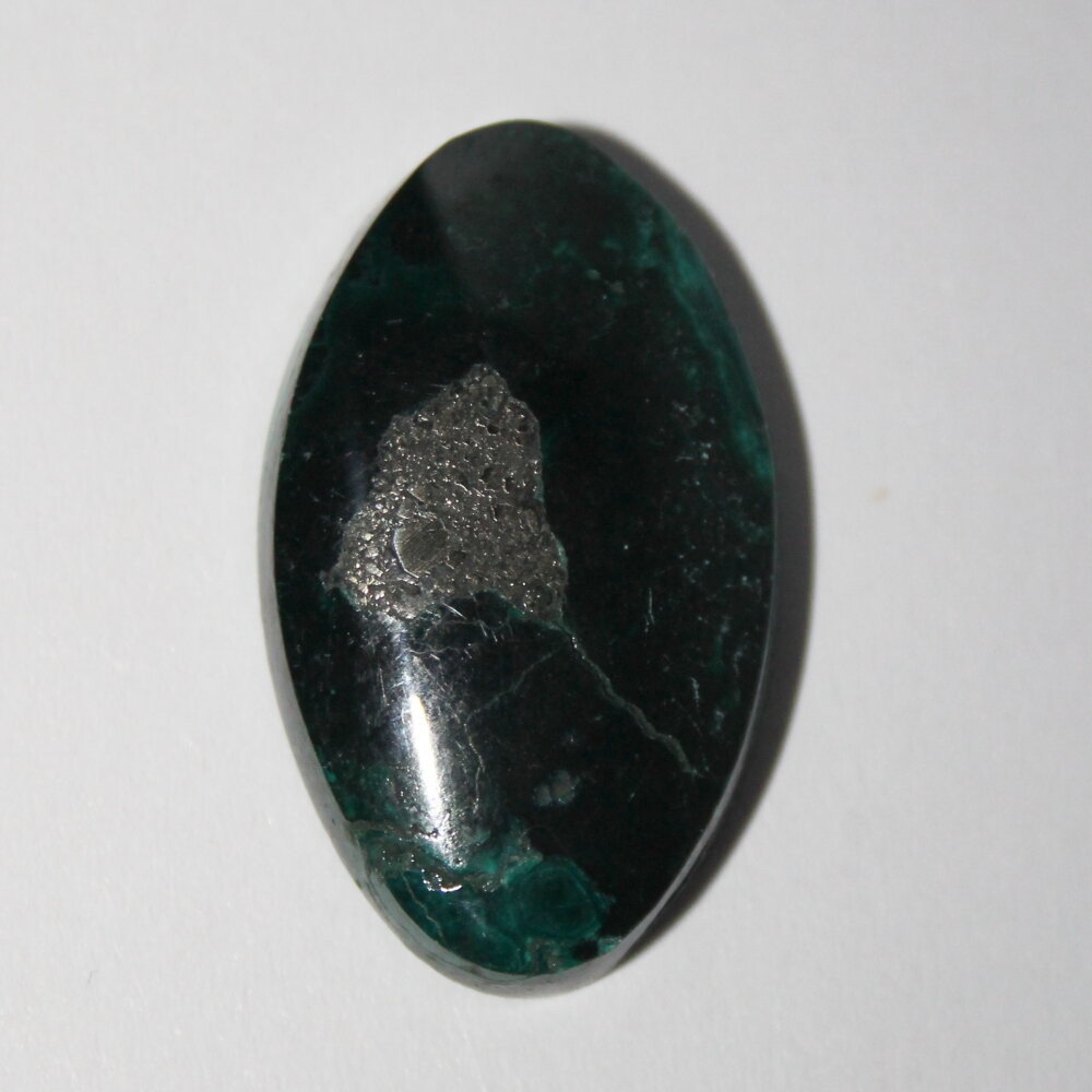 Коллекционный кабошон малахит, 28х17х3 мм, Урал, "True Stones"