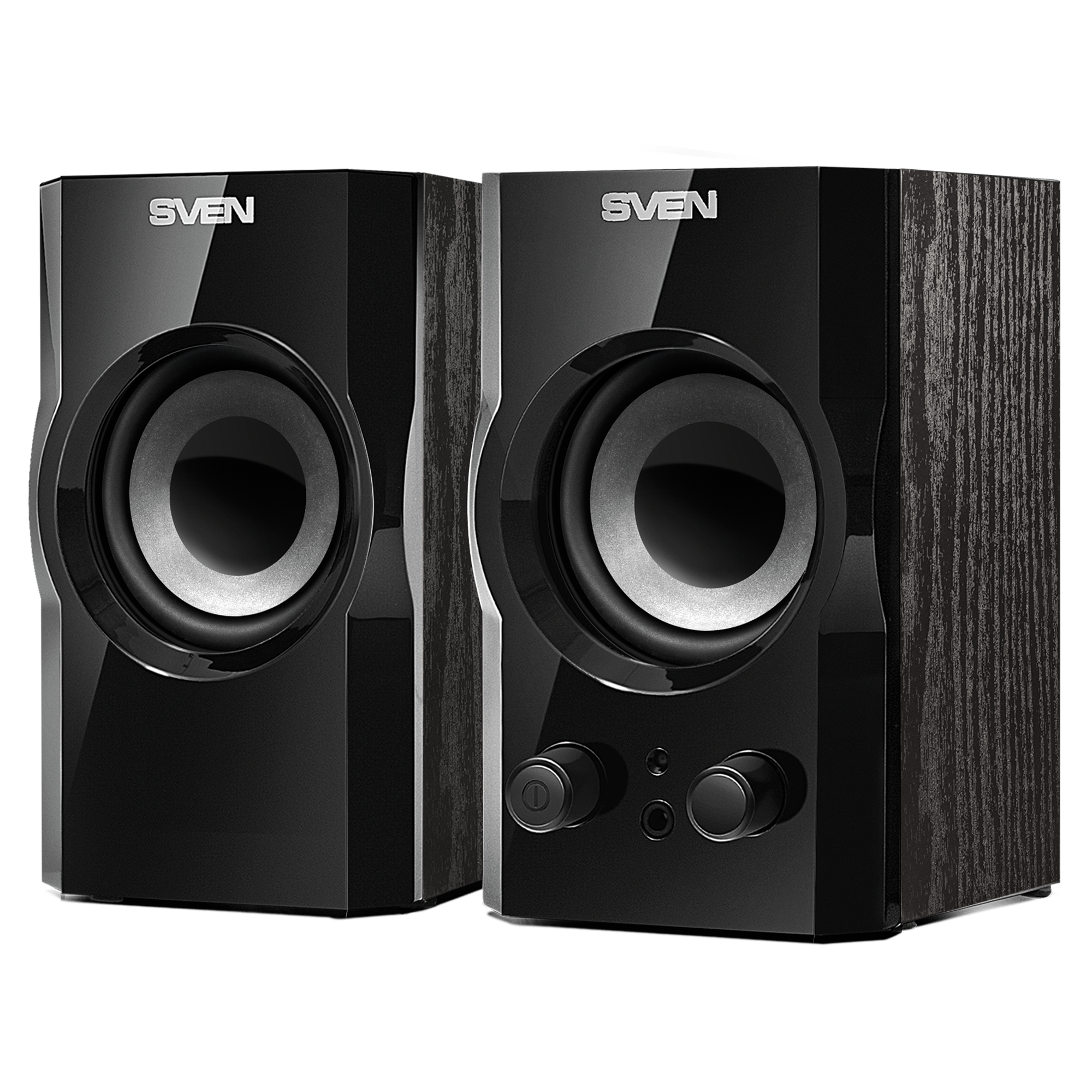 Акустика SVEN SPS-606, черный, с питанием 230В и аудиовыходом на наушники