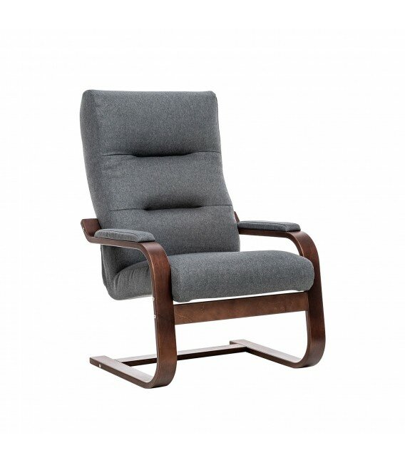 Кресло Leset Оскар, орех текстура, ткань рогожка, malmo 95