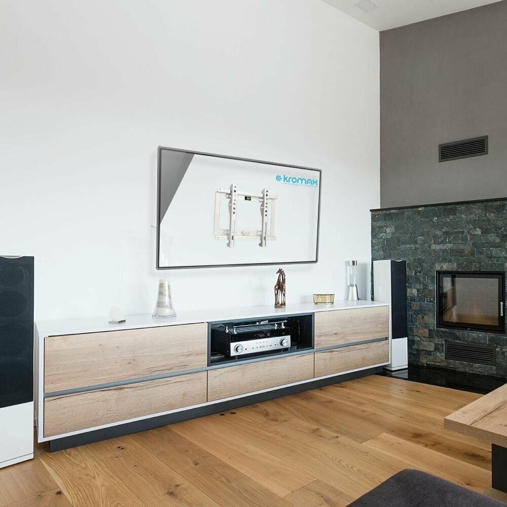 Кронштейн для телевизора Kromax IDEAL-5, 15-47", настенный, фиксированный, белый [26021]