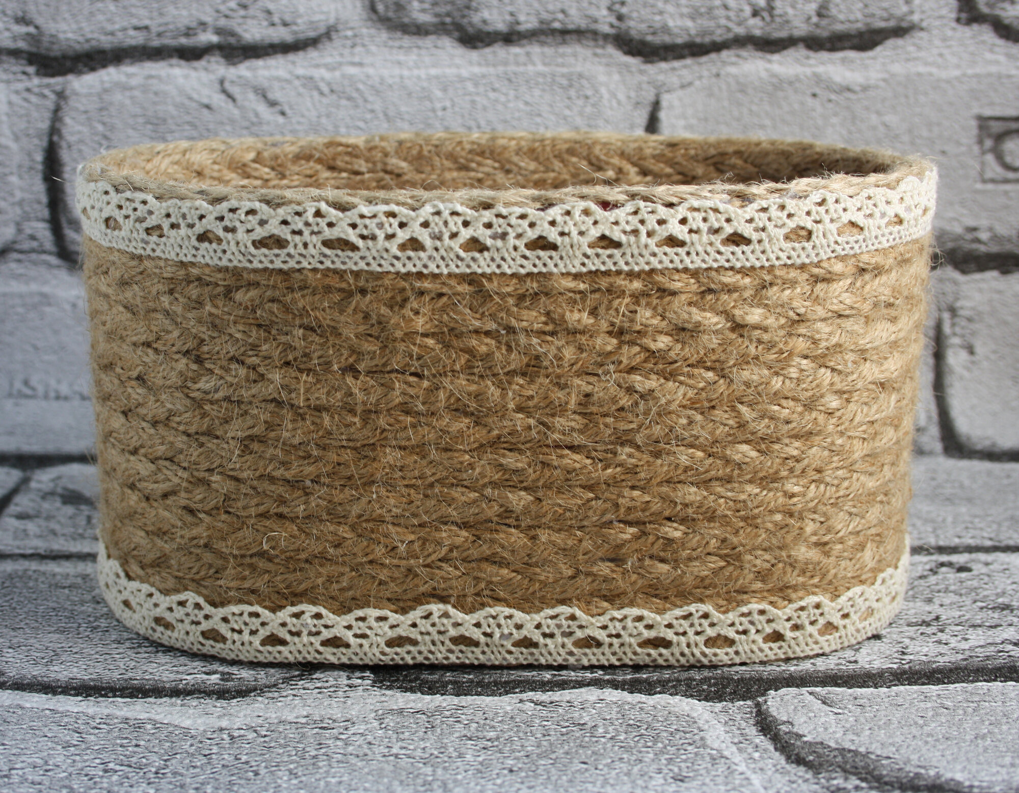 Кашпо из джута, корзинка пасхальная плетёная