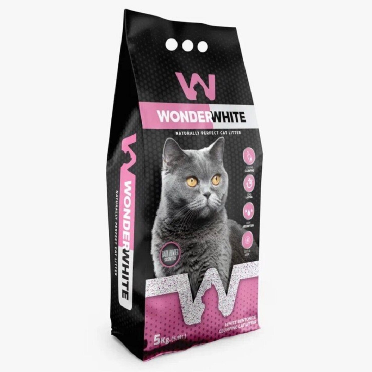 Wonder White Baby Powder Наполнитель комкующийся c ароматом детской присыпки 5кг