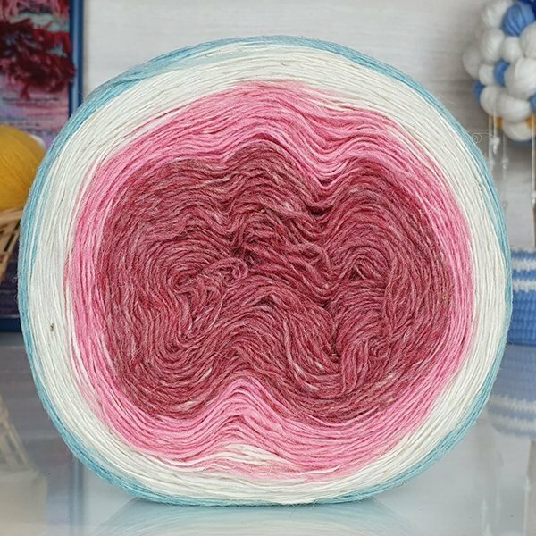 Пряжа Рассказовская ангорка колор 05-1 голуб/бел/роз (2 мотка)