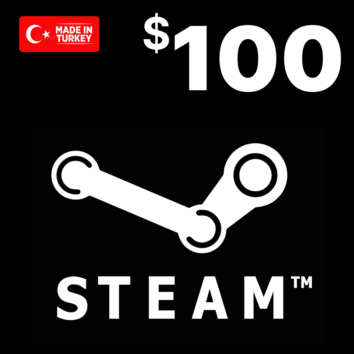Пополнение кошелька Steam на 100 USD / Код активации Турция / Подарочная карта Стим / Gift Card 100$ (Turkey)