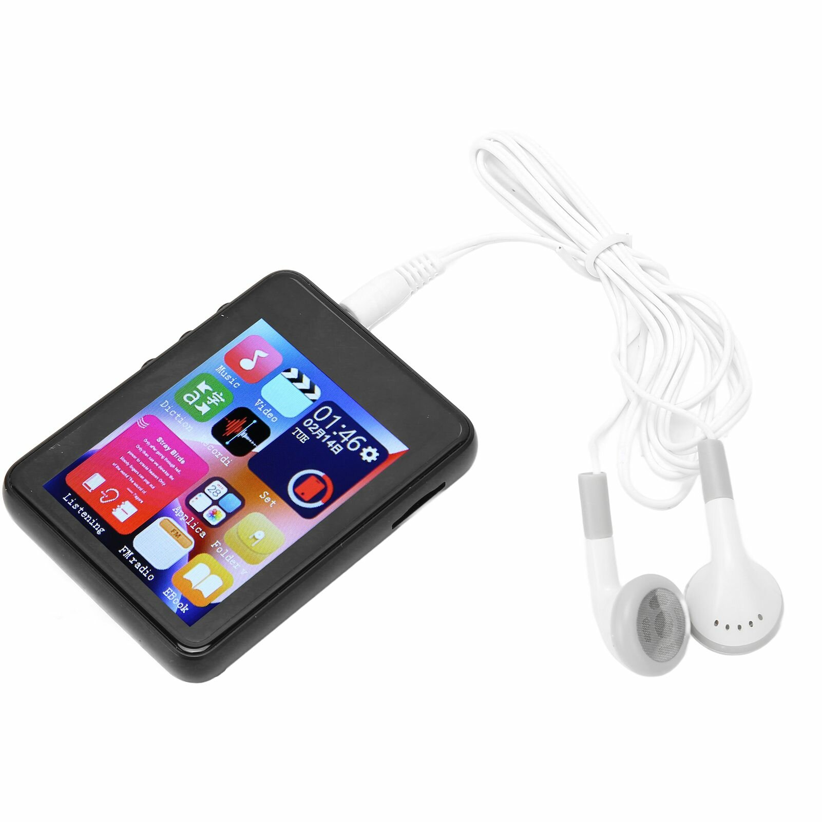 MP3-плеер 2,4 сенсорный HD, шумоподавление, 4 ГБ, Bluetooth 5.0, FM-радио, 256 ГБ