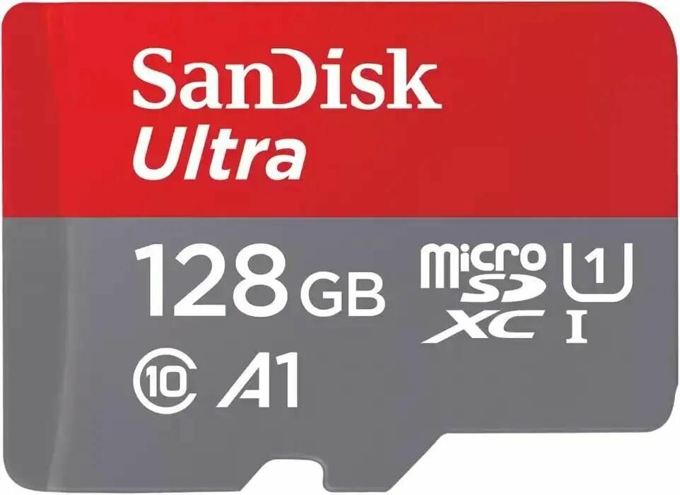 Флеш карта microSDXC 128GB SanDisk Ultra Class 10, UHS-I, R 140 МБ/с, без адаптера SD