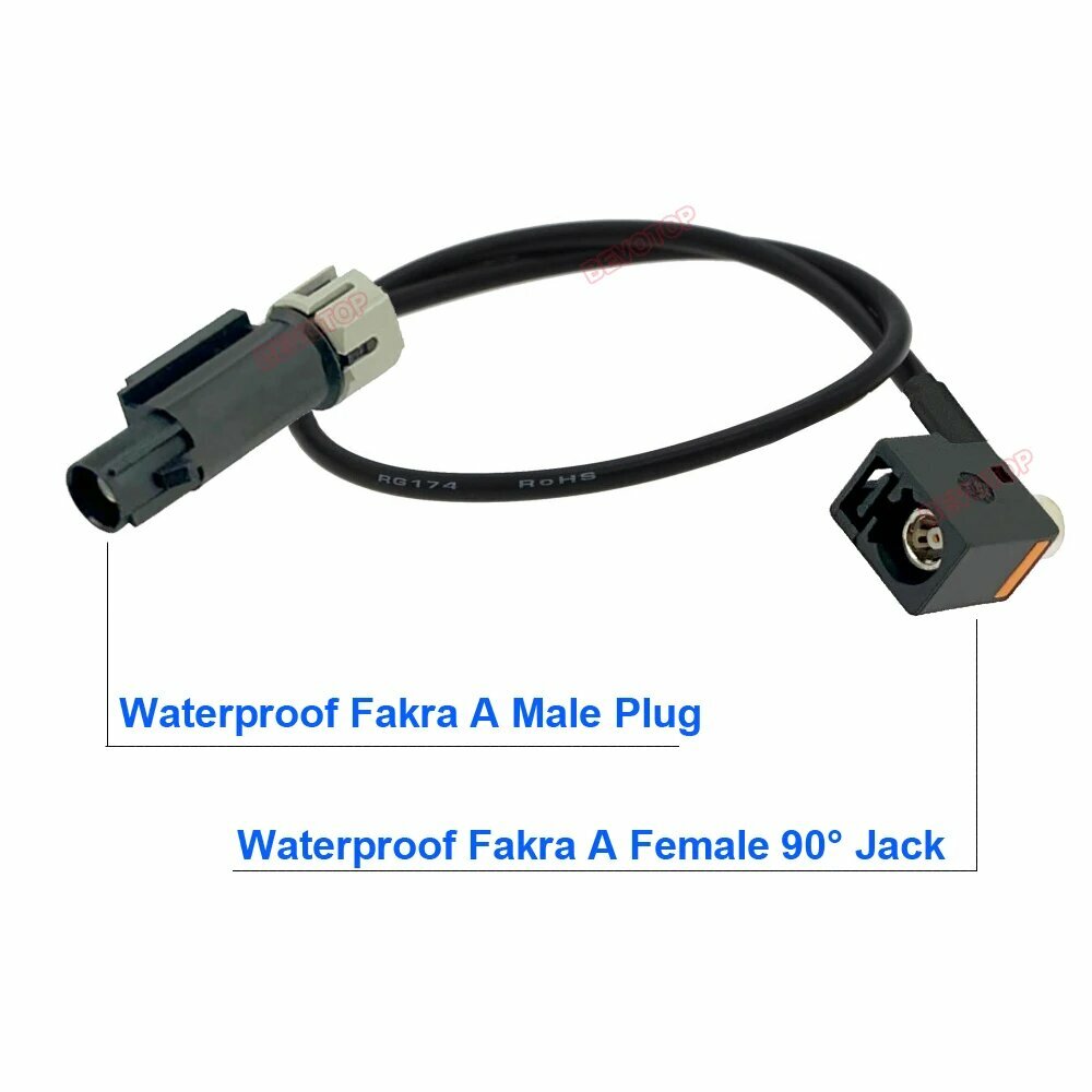 BEVOTOP Водонепроницаемый кабель Fakra RG174 50 Ом 2M