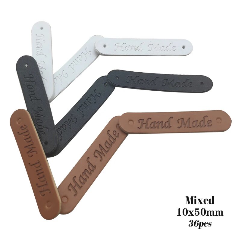 Этикетки из искусственной кожи OPALUS 50 шт Коричневый, Mixed color 36pcs