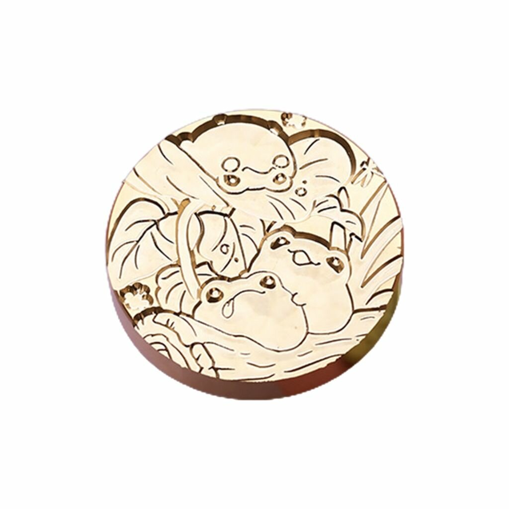 Штамп декоративный, Милые питомцы, милые вещи - серия печатей-лакокрасочных печатей - Три маленькие лягушки, 1 шт