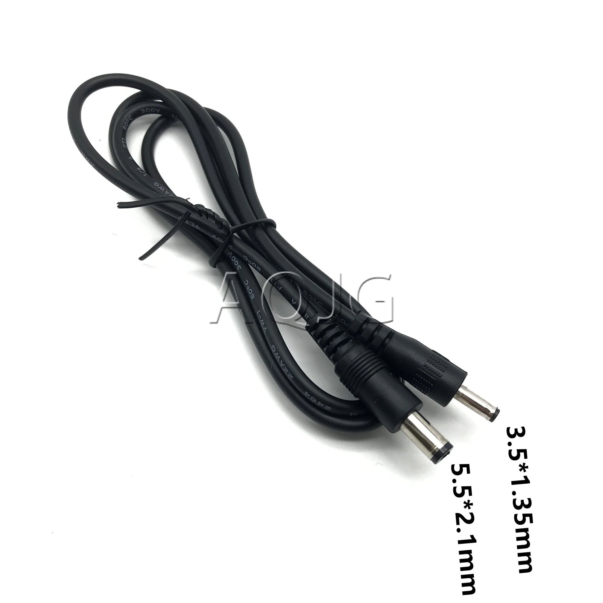 Кабель питания DC 5.5x2.1/3.5x1.35mm, 1м, черный