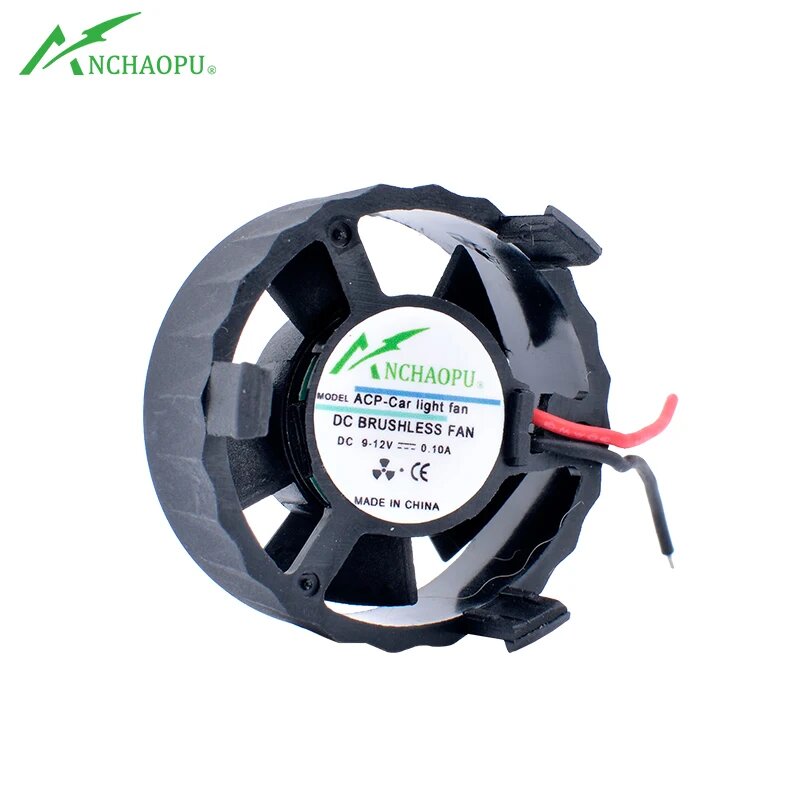 Вентилятор ACP-Car Light Fan 9-12В, универсальный, диаметр 32 мм, круглый, с креплением на защелках, светодиодный автомобильный светильник, лампа-солнце, маленький охлаждающий вентилятор.
