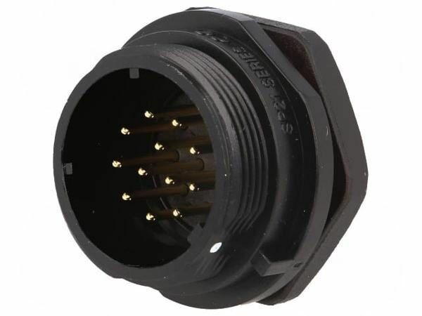 Гнездо WEIPU SP2112/P12, разъем круглый, SP21, "папа", PIN 12, IP68, 400 В, 5 А