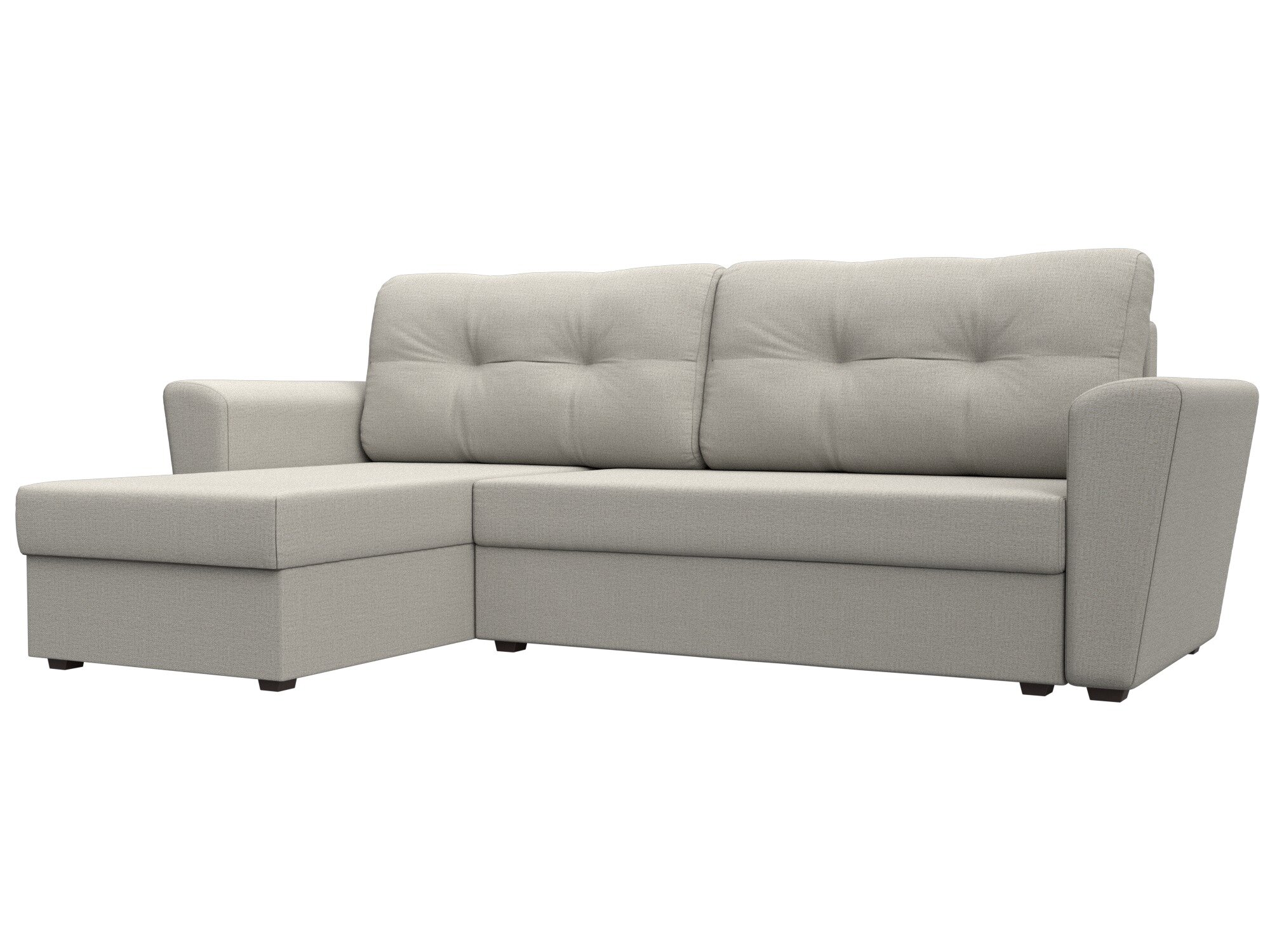 Диван угловой Амстердам Лайт L, 3-местный, размер: 235х140см, спальное место: 127х197см, рогожка, Амур бежевый