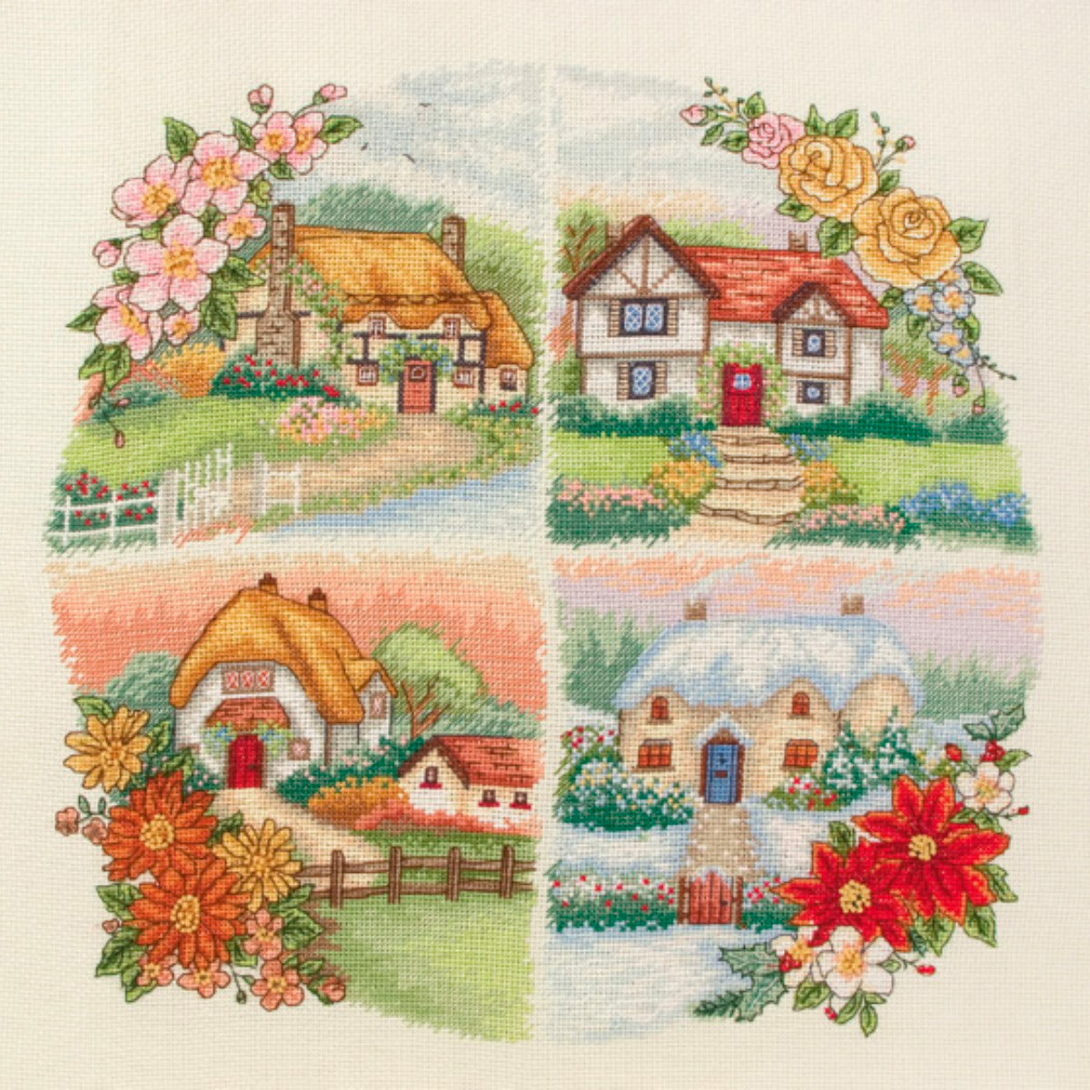Набор для вышивания Anchor "Seasonal Cottages" 30*30см, MEZ Венгрия, PCE750