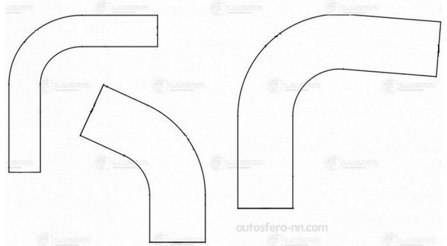 LUZAR LPK0616 Патрубок радиатора МТЗ-80/82 (EPDM) (к-т 3шт) (LUZAR)