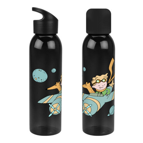 Бутылка для воды «Маленький принц- Звездное путешествие» (черный)