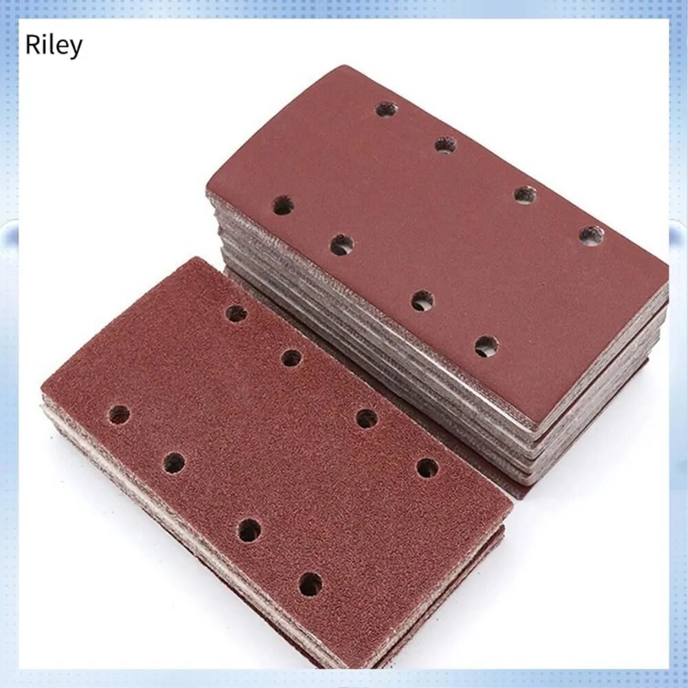 40 шт, квадратная флокированная наждачная бумага, 8 отверстий, 40-80 зернистость, ассортимент листов абразивной бумаги инструментов