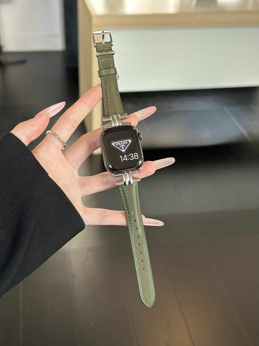 Кожаный Ремешок Для Часов В Стиле Ретро С Двойной Трубкой, Размер IWatch 42мм 45мм 44мм 46мм 49мм, Подходит Для Apple Watch Серии 1-10 SE ULTRA 2