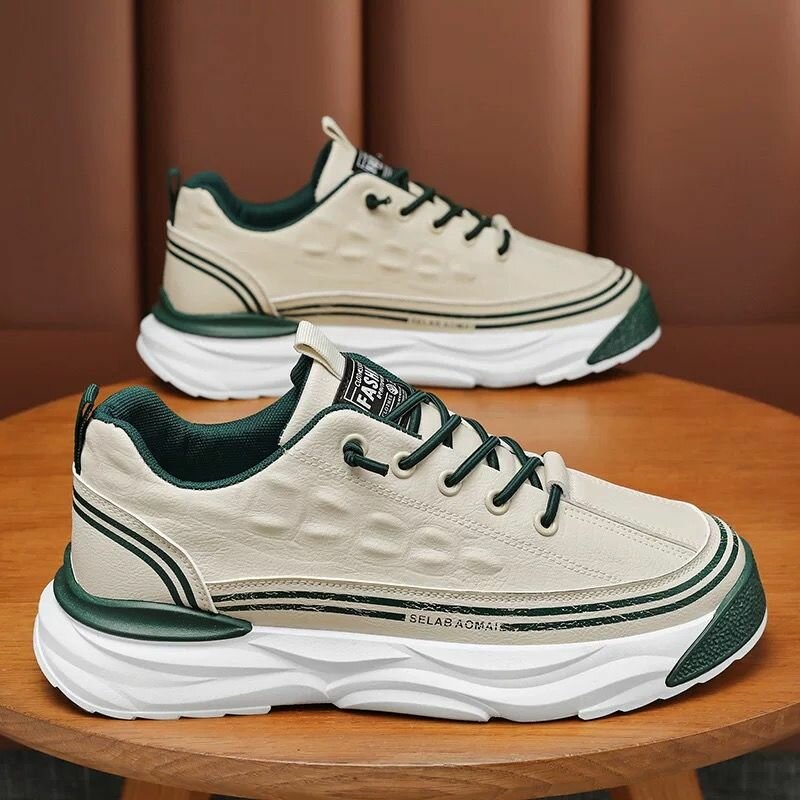 Мужские осенне-зимние модные универсальные повседневные кроссовки слипоны белые туфли на толстой подошве, визуально увеличивающие рост